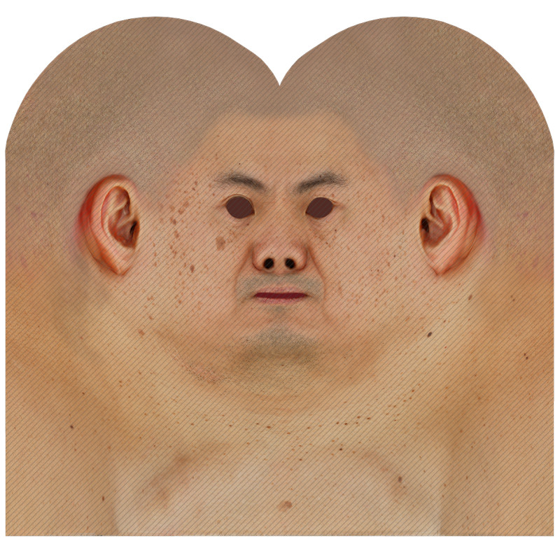 Male head texture map 29